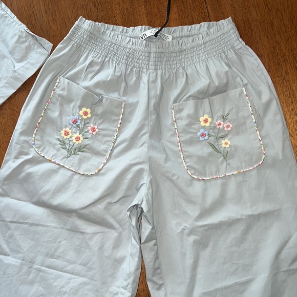 Zara | Pajamas | Nwt Zara Limited Edition Embroidered Pajama Set Size ...